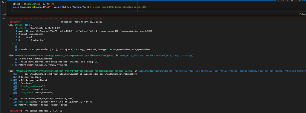 Liquid level detection error on EVO with fixed tips - General - PyLabRobot Forums